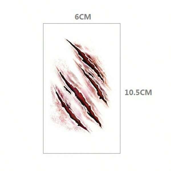10 Pcs Halloween Tattoos Stickers Scar Funny, Terrifying, Realistic ...