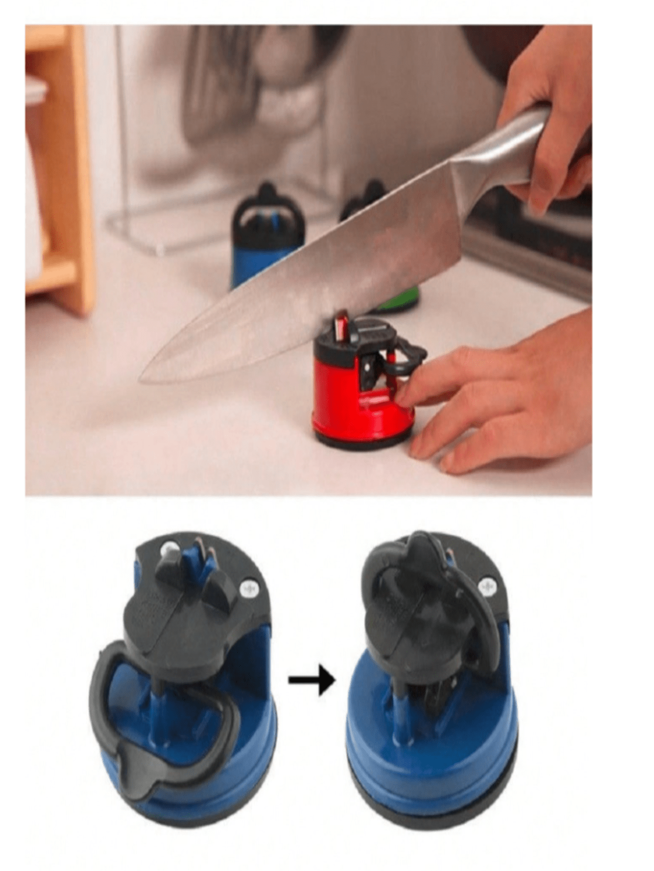 1pz Mini Afilador De Cuchillos Portátil Antideslizante Con Chupón Para ...