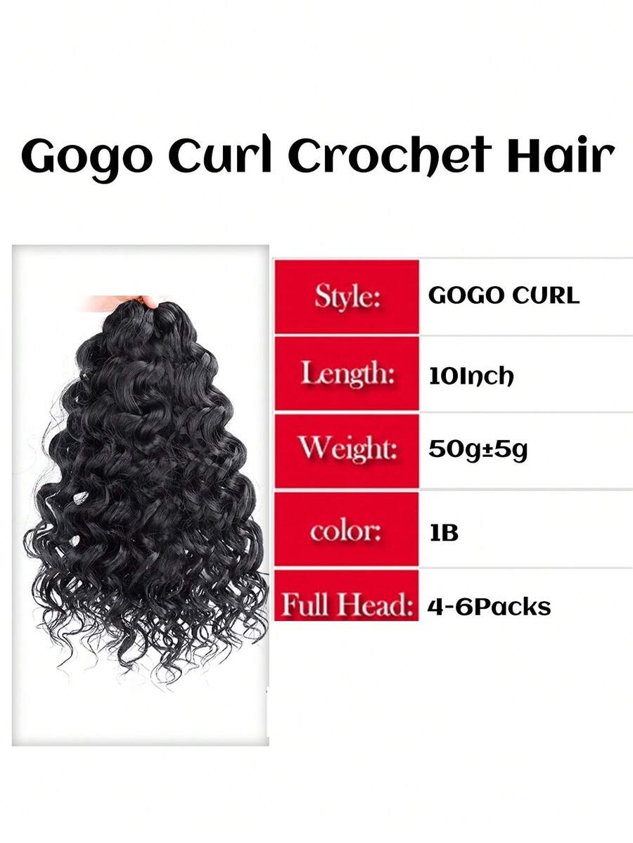 10 Inch GoGo Curl Crochet Hair Deep Wave Ocean Wave Crochet Braids Hair ...