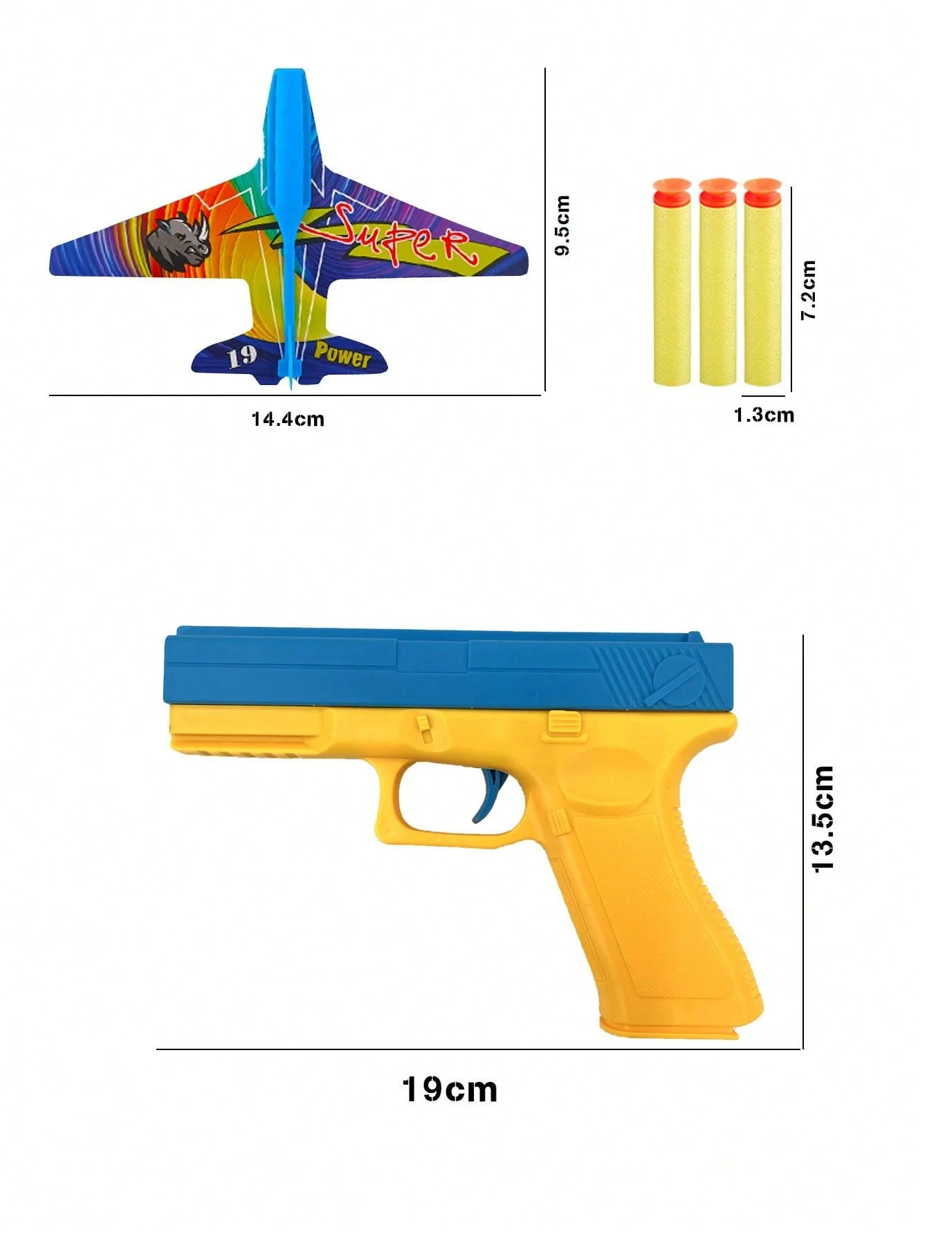 1pc Soft Bullet Airplane Toy Gun, Shoots Paper Airplanes And Suction ...