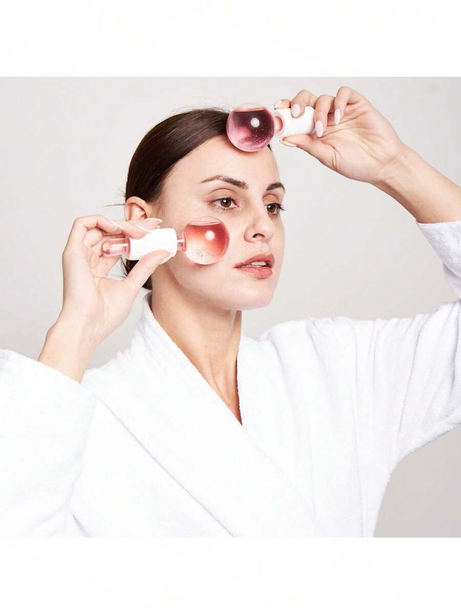 2PCS Ice Globes For Facials, Cooling Globe With Dream Glitter Sequins ...