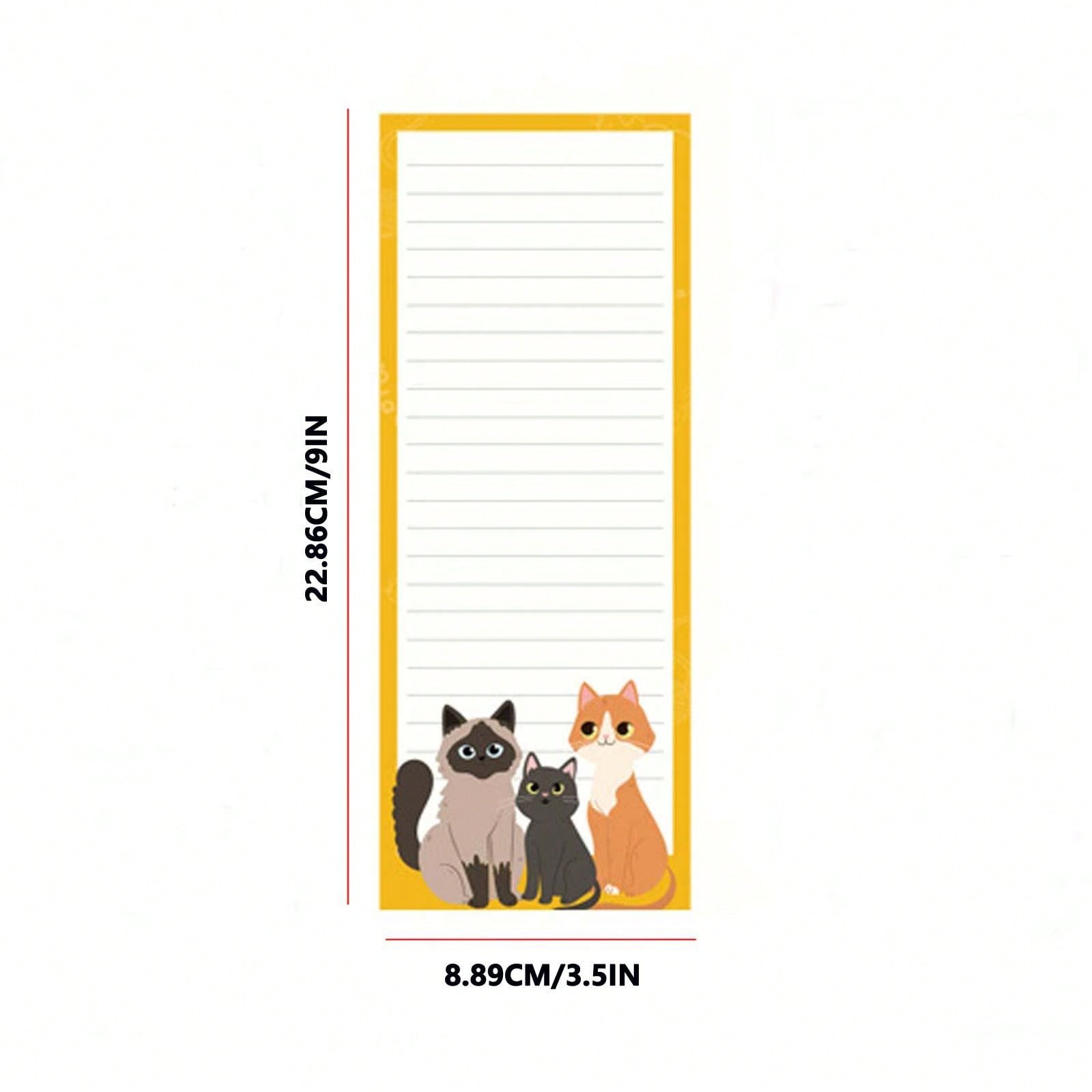 60 Sheets Small Cat Full Magnet Back Notepad To Do List Grocery ...