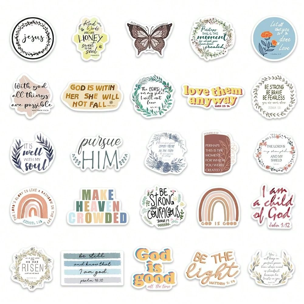 50 Sheets Bible Quotes Stickers | SHEIN USA