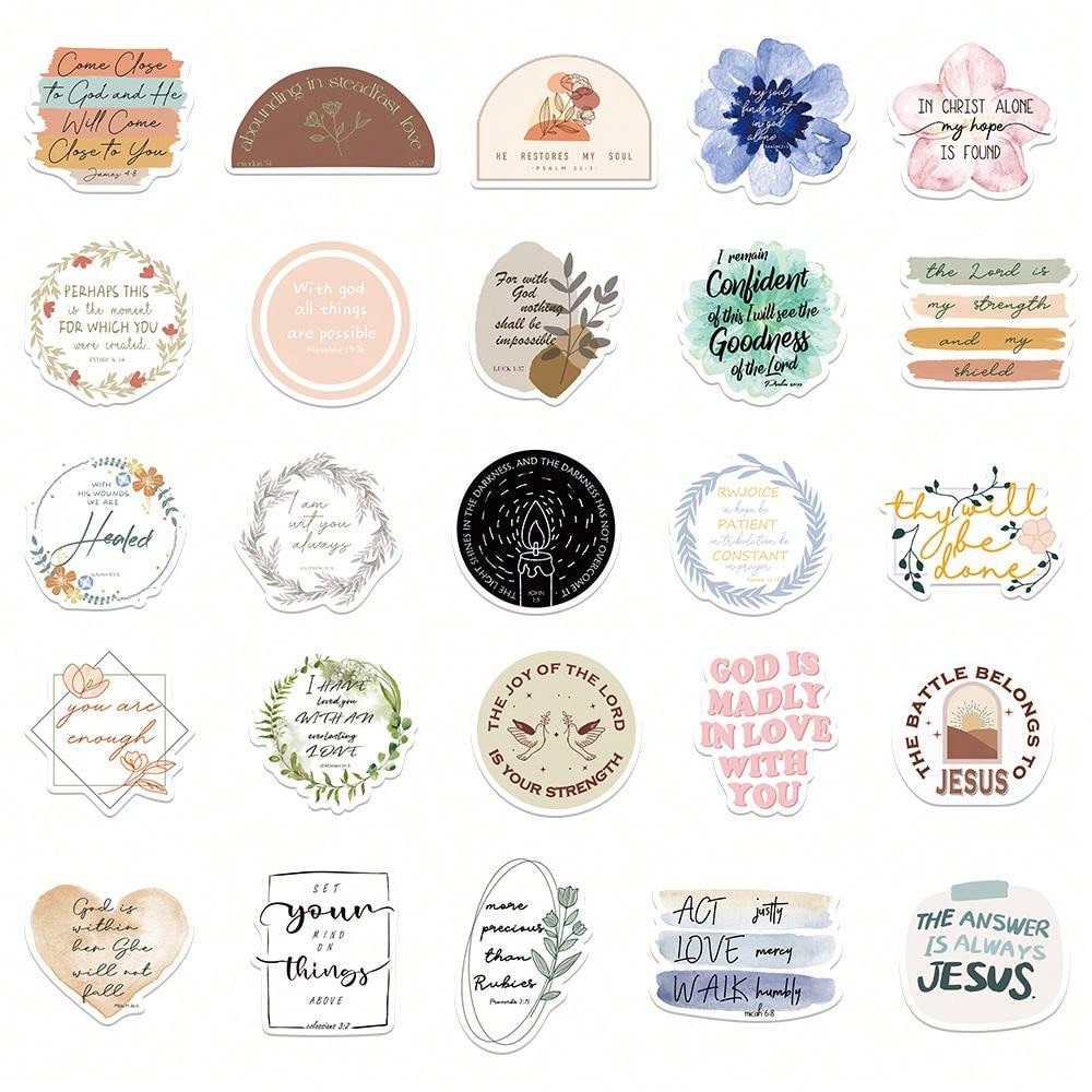 50 Sheets Bible Quotes Stickers | SHEIN USA