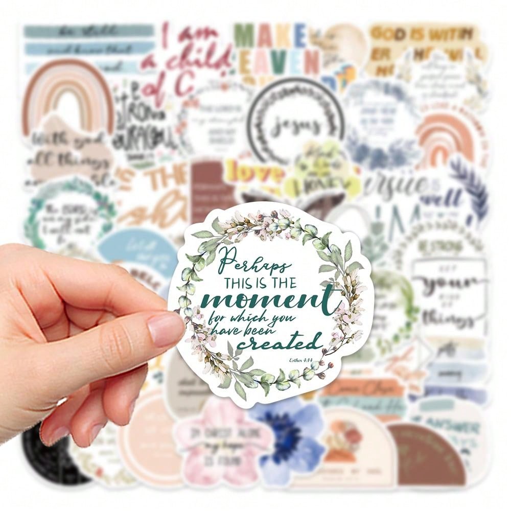 50 Sheets Bible Quotes Stickers | SHEIN USA