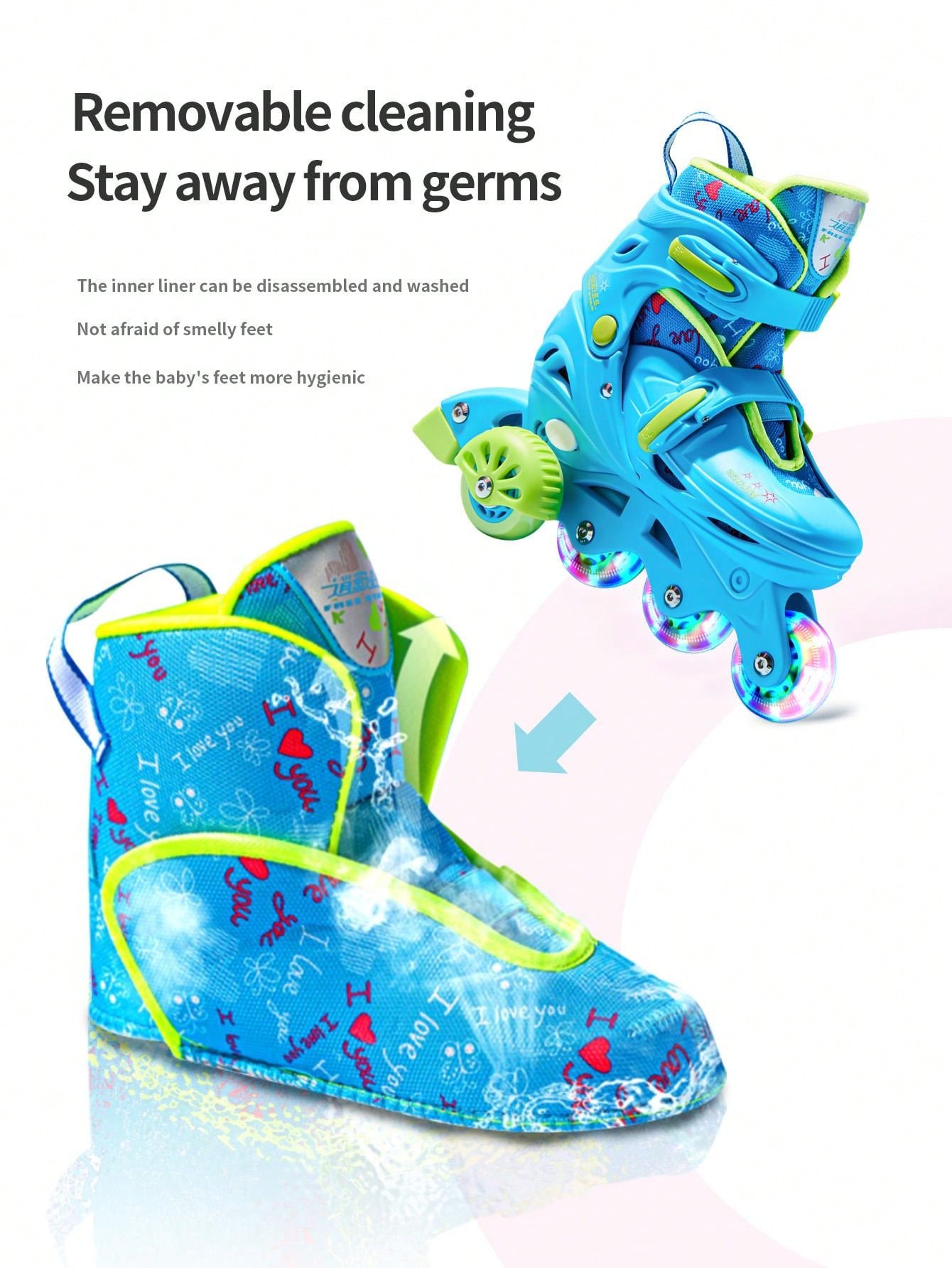 Xiaoyaoming Beginners Roller Skates With Training Wheels, Safety ...