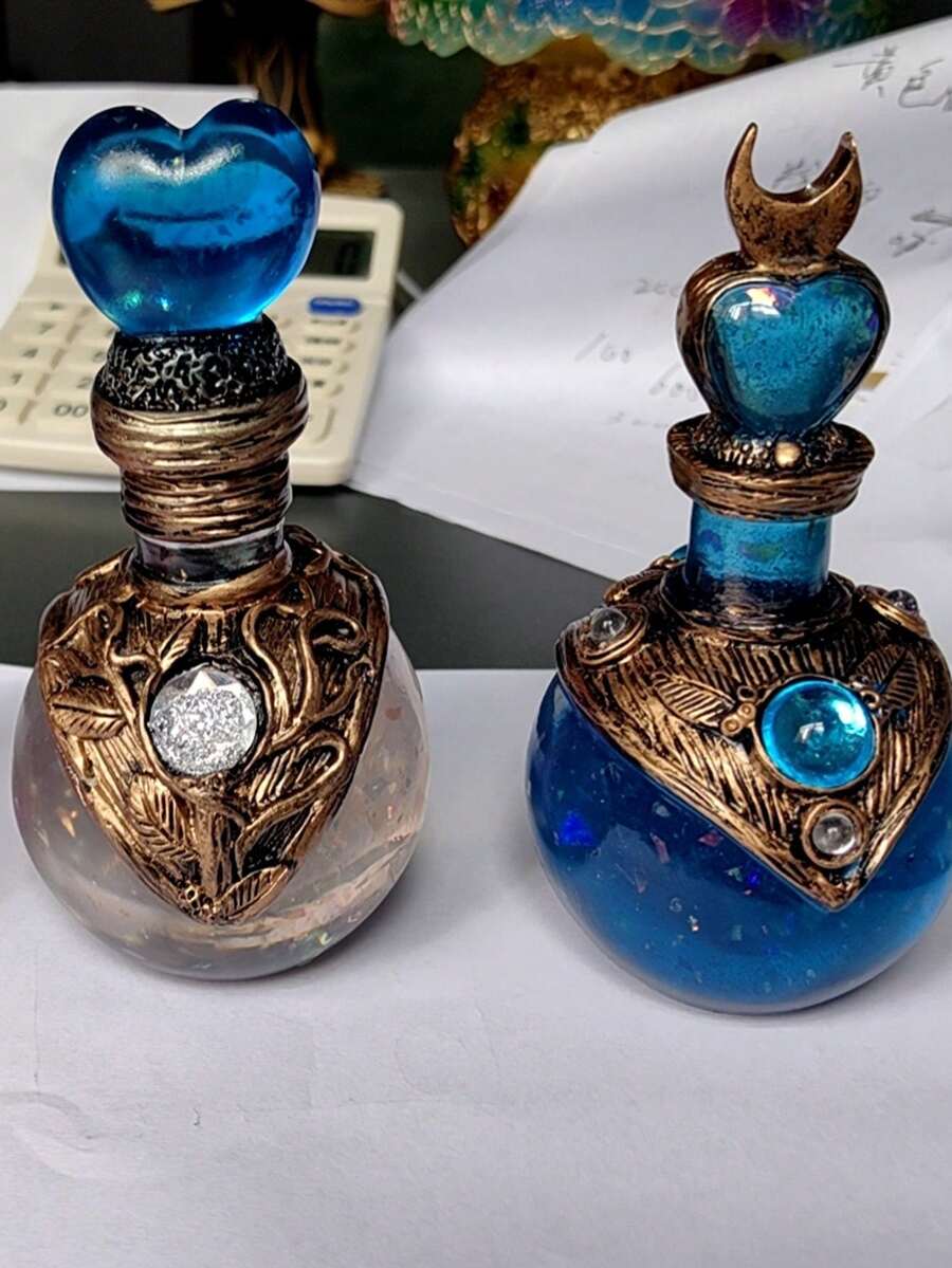1pc Creative Magic Moon Shaped Resin Potion Bottle Decoration For Desk ...