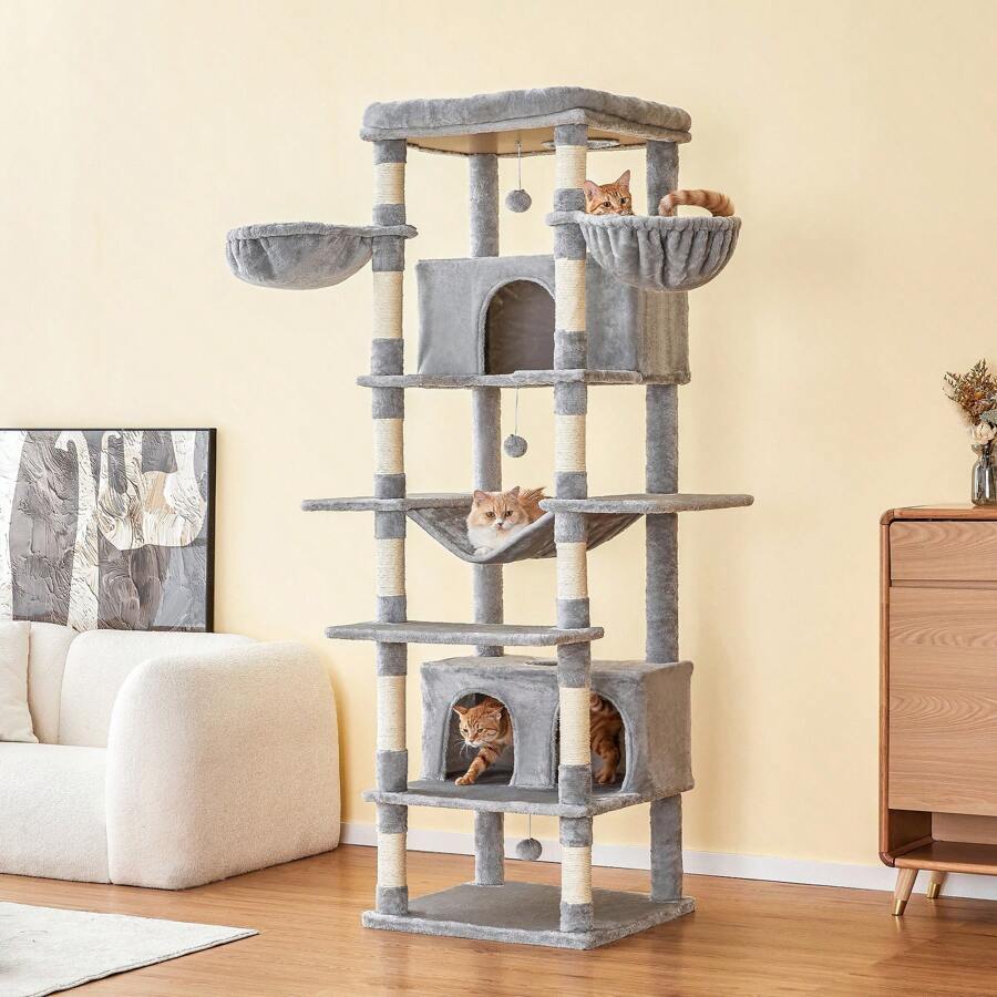 MWPO Extra Large Cat Tree, 77.6-Inch Tall Cat Tower for Indoor Cats ...