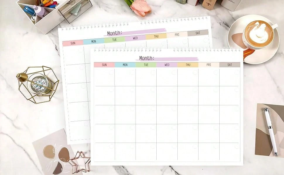 Monthly Planner Wall Calendar with Daily Task List - Boost Productivity ...