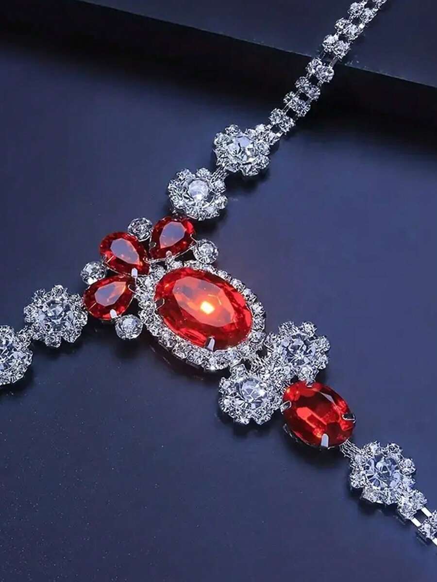 1pc Couleur Argent Rouge Strass Décor Ours Patte Conception Sexy Mignon ...