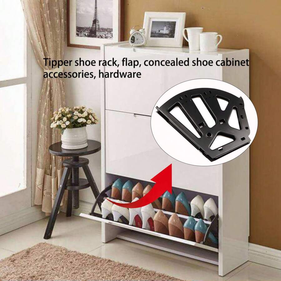 3-layer Iron Shoe Cabinet Flip Rack, Flip Panel Hidden Shoe Cabinet ...
