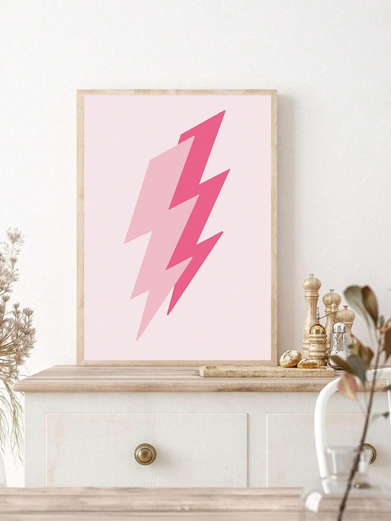 1pc Pink Lightning Poster Lightning Bolt Poster for Trendy Pink Room ...