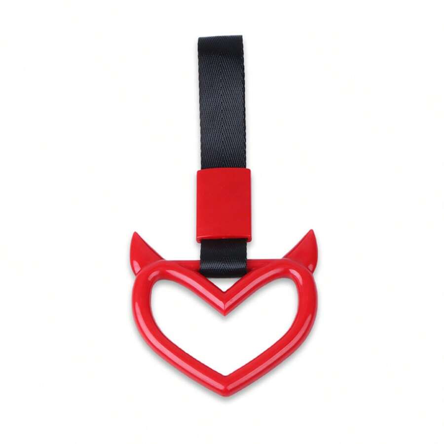 1pc Jdm Style Red Broken Heart Shaped Emergency Warning Pull Ring For ...