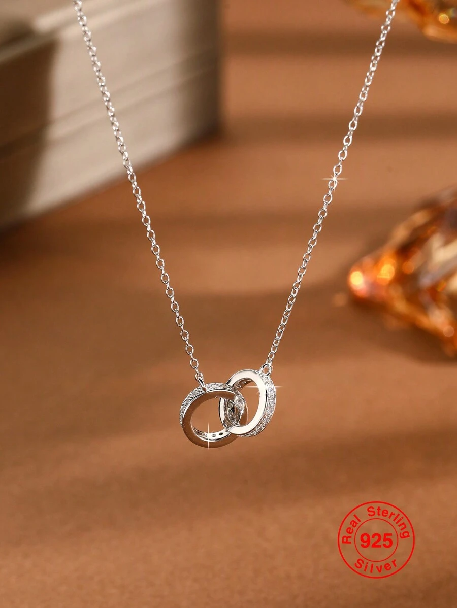 1pc Sterling Silver S925 Gold Double Loop Fully Studded With Diamond Women's Festival Gift ...