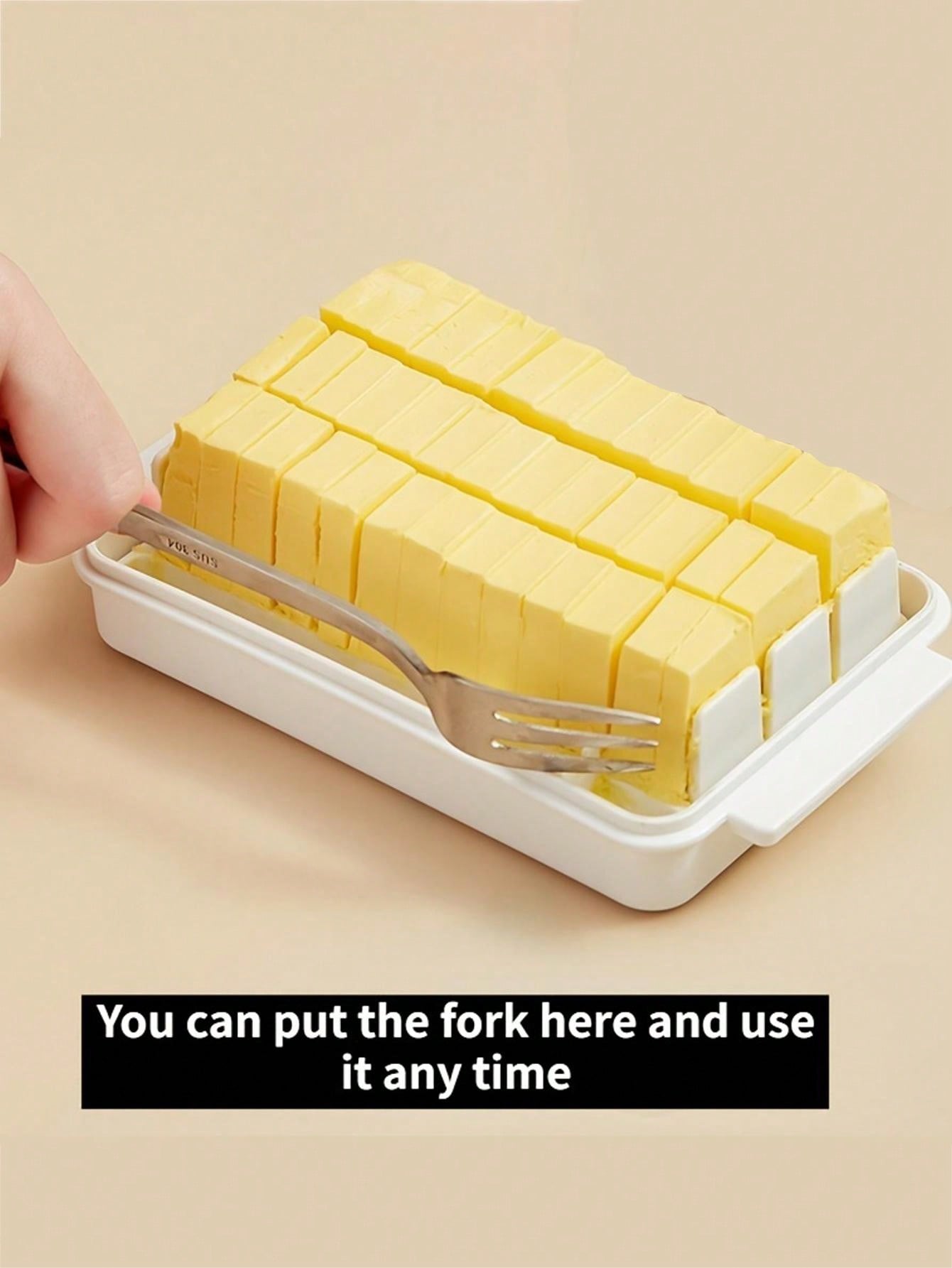 1pc White Butter Slicer Box With Lid For Cheese, Tofu, Butter And ...
