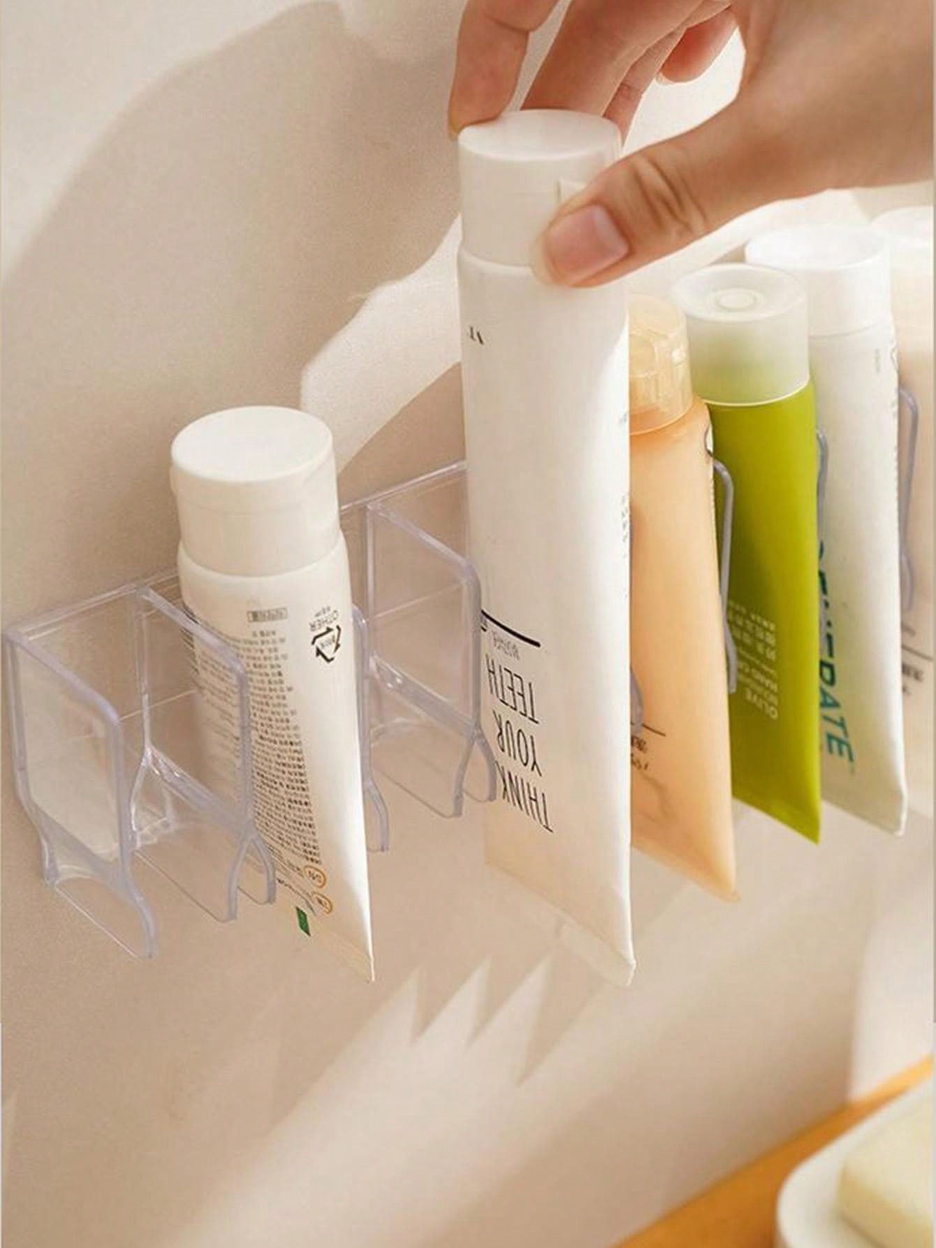 Wall-mounted Traceless Bathroom Storage Rack For Face Wash, Cosmetics ...