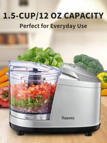 Reemix 1.5-Cup One-Touch Electric Food Chopper, 100W Mini Food ...