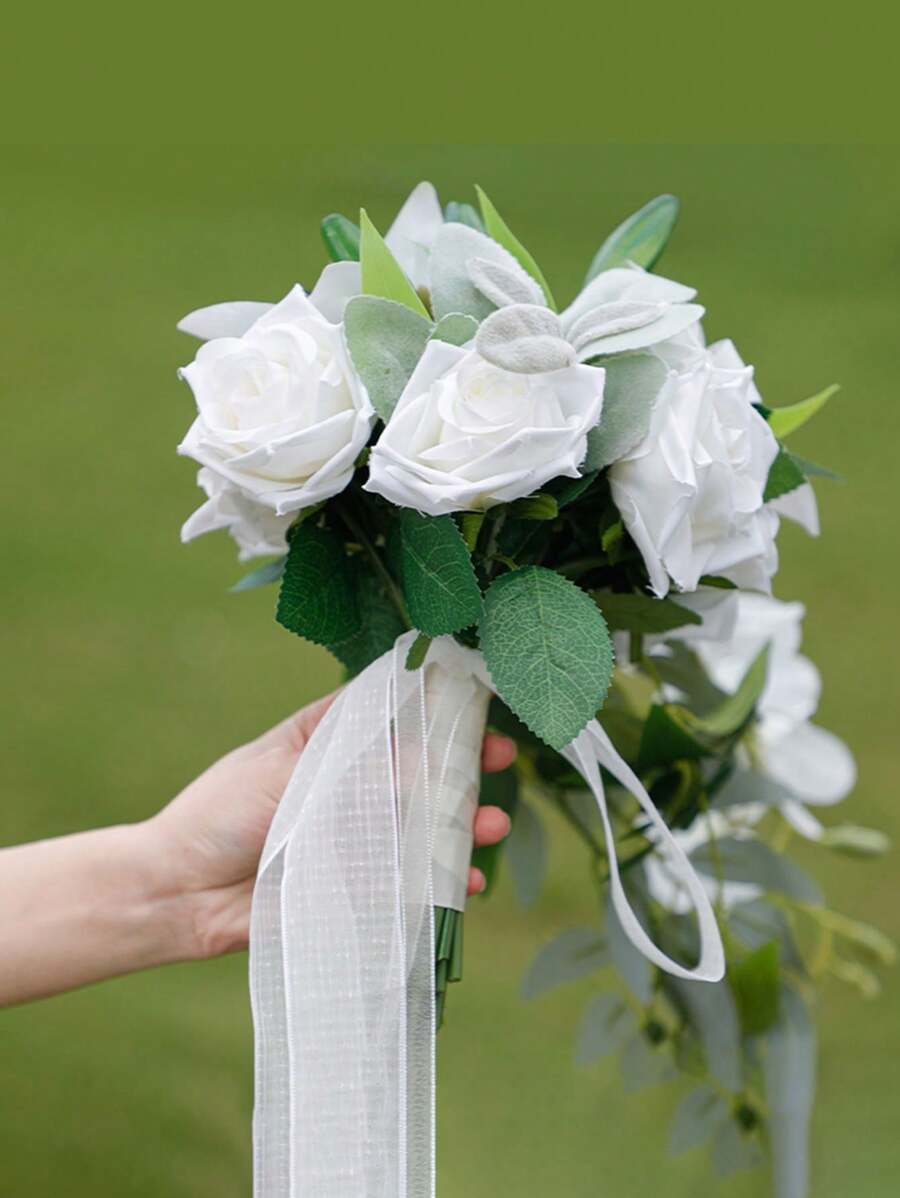 1pc Wedding Bouquet, Bridal Bouquet, Bridesmaids Bouquets, Artificial ...