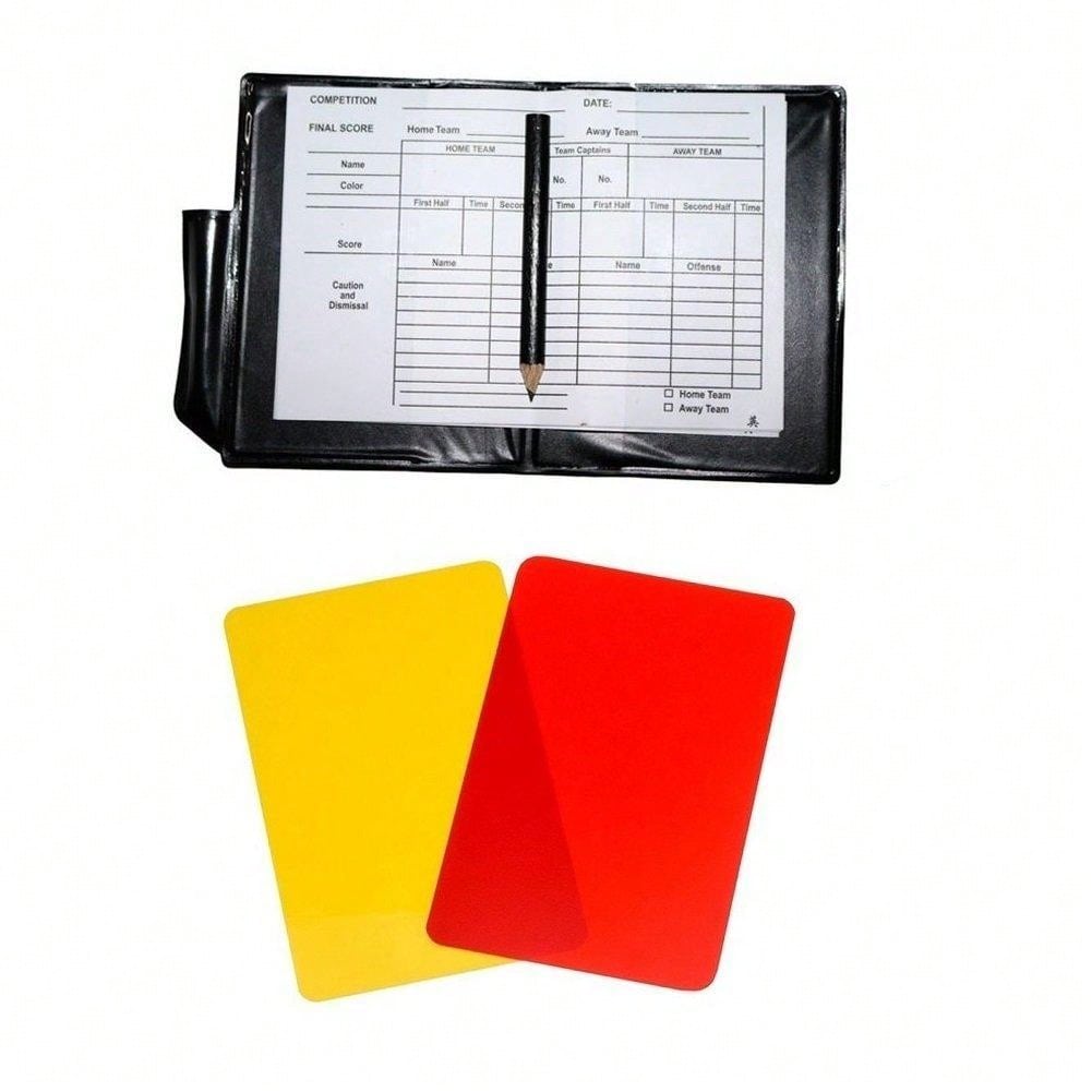 1 Set Soccer Referee Card Sets, Warning Referee Red and Yellow Cards ...