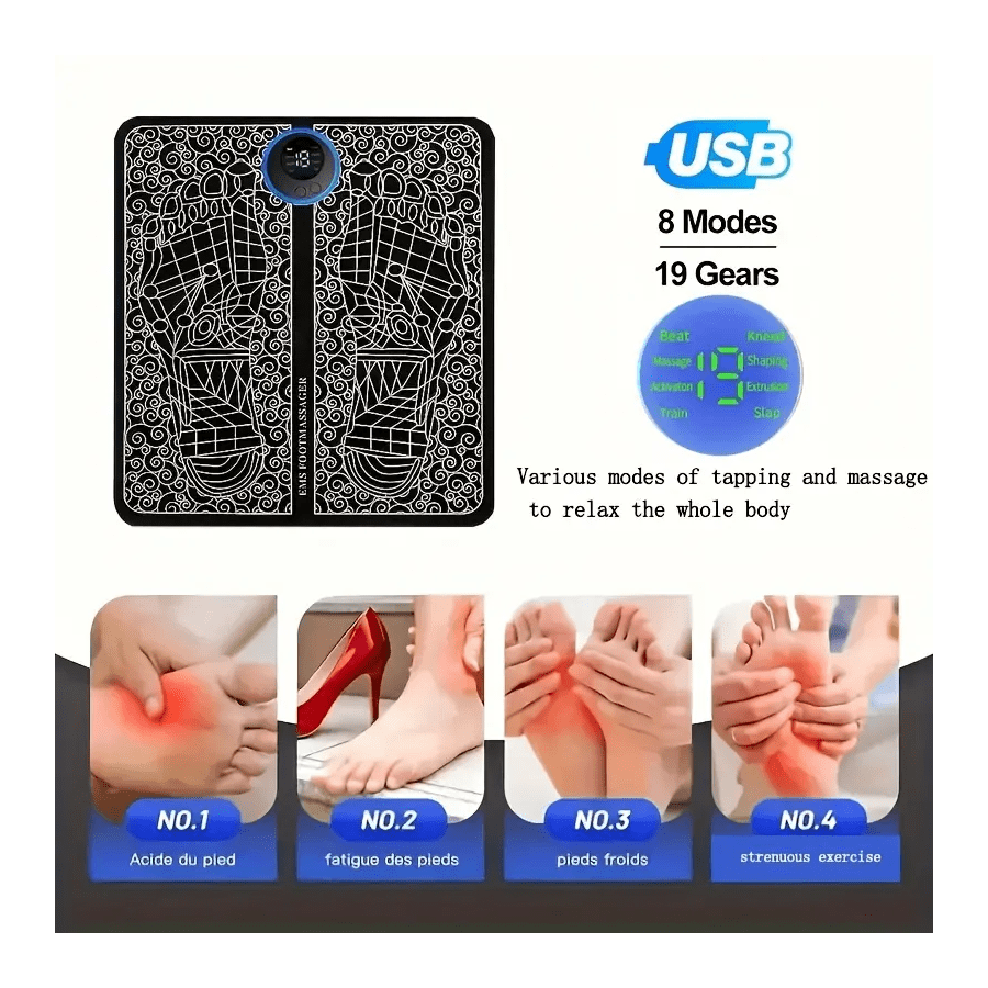 Ems Foot Massager With Pulse Massage For Foot Soles Household Massage Tool Shein Usa