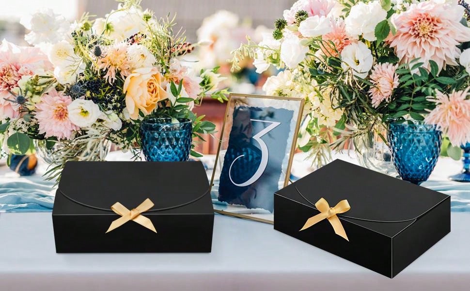 10 PCs Gift Boxes with Lids,10x8x3.5 inches Black Gift Boxes with ...