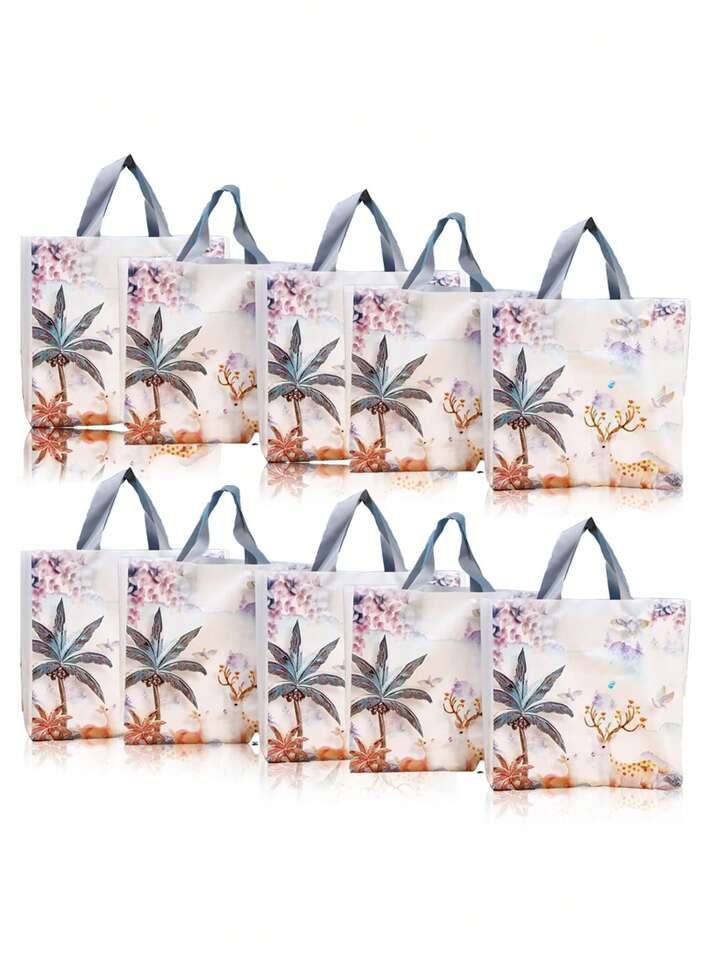 10PCS Plant Elk Printing Gift Bag High -end packaging gift bag Packing ...