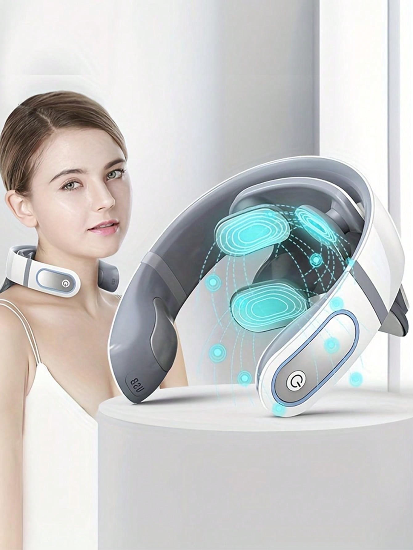 Upgraded Voice Remote Control Powerful Wireless Mini Fashion Neck Massage 3d Ems Massage Neck