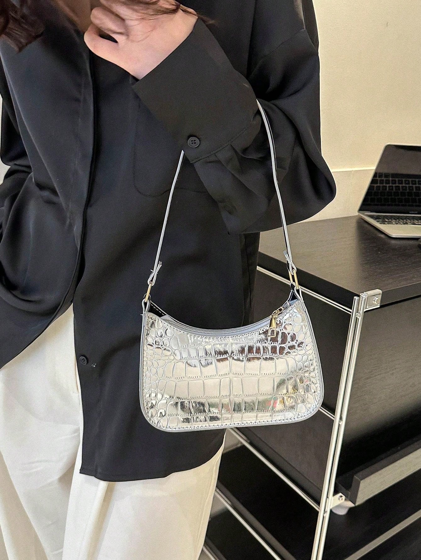 Hobo tas met krokodil reliëf Mini Funky | SHEIN Nederland