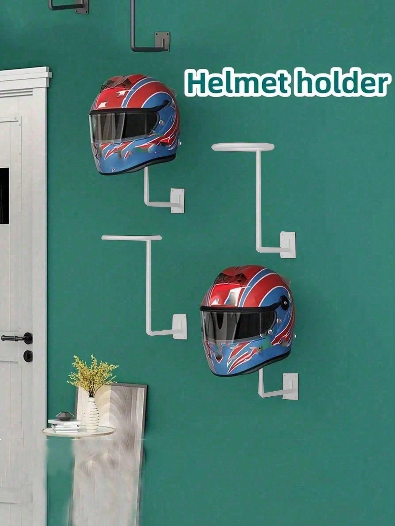 2PCS Rack Metal Helmet Holder Rack Wall Mounted Organizer, Mounted ...