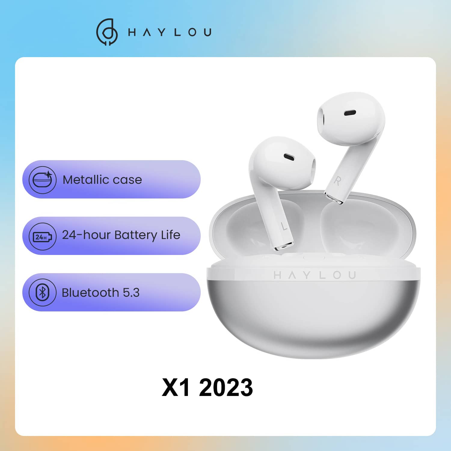 HAYLOU x1 2023 Véritable (Sans fil) BT 5,3 Écouteurs Commande Tactile Avec Chargement Sans Fil ...