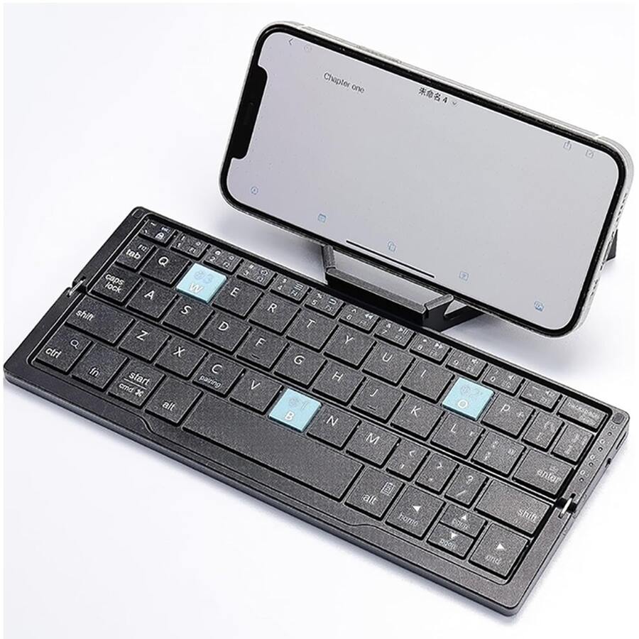 JOMAA Ultra mini Wireless Keyboard Foldable Rechargeable keyboard Three ...
