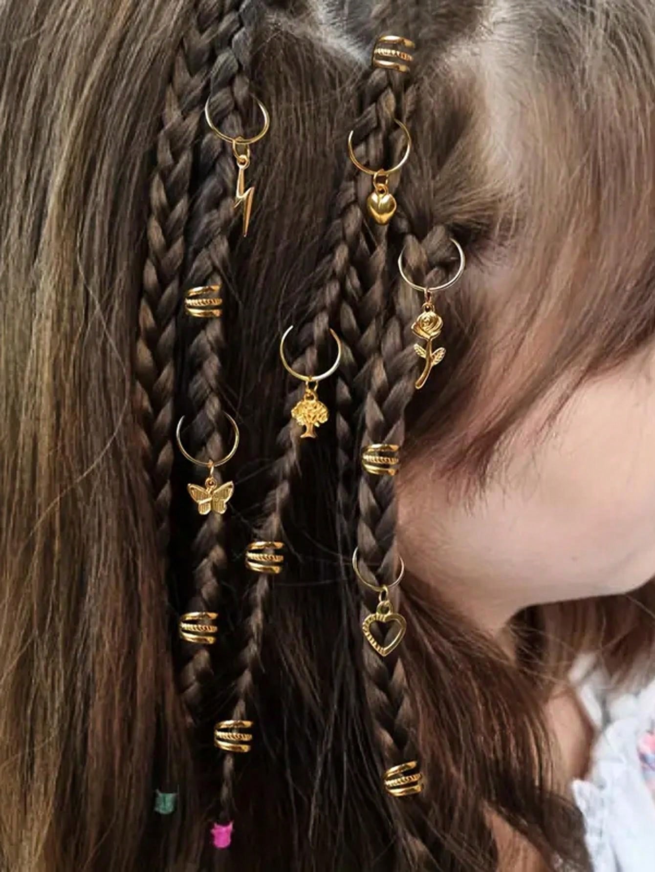 CECILLIA WIG 26pcs Golden Dreadlock Hair Ring Braid Hair Beads Hair ...