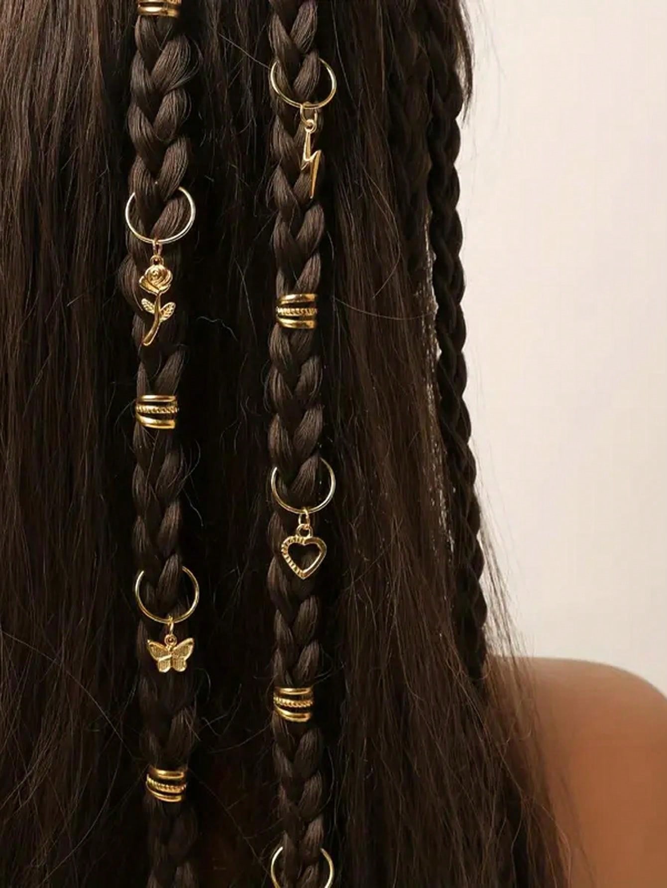 CECILLIA WIG 26pcs Golden Dreadlock Hair Ring Braid Hair Beads Hair ...