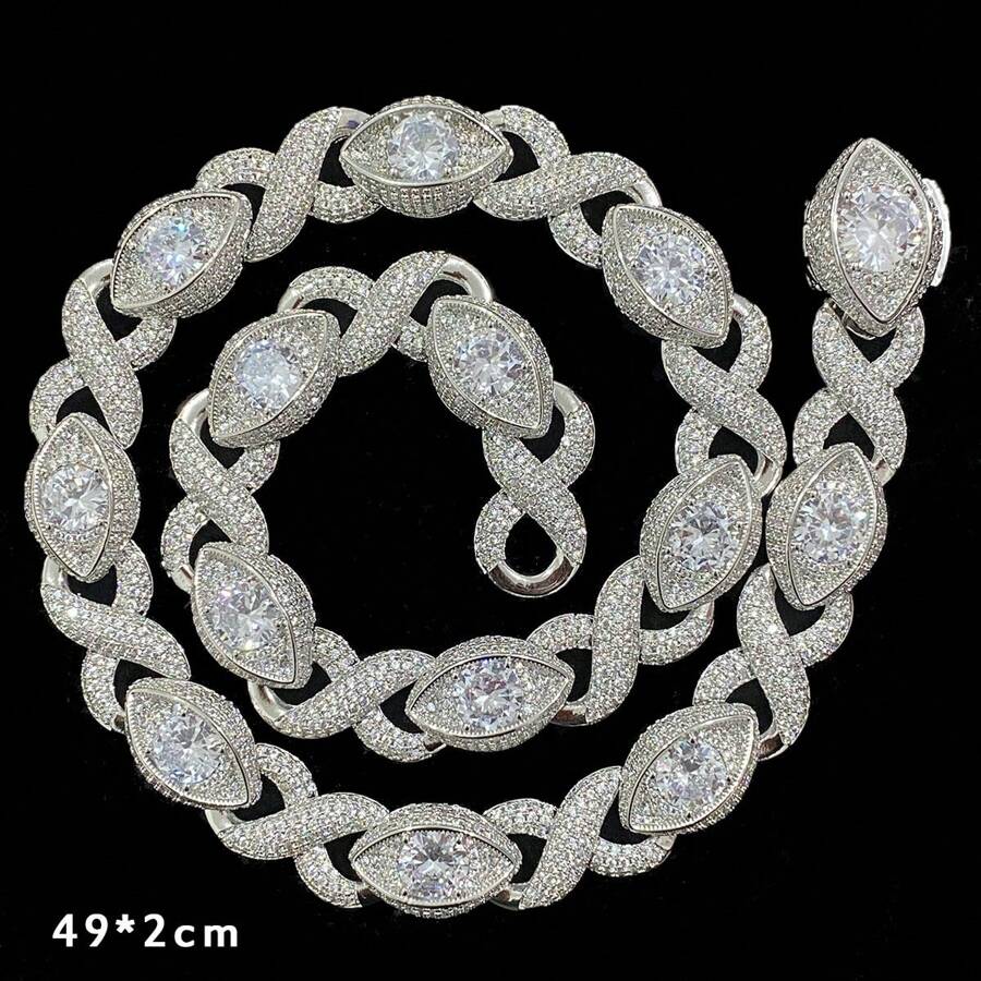 Prong Chain Iced Out Infinity Necklace for Men Choker Plated Jewelry ...