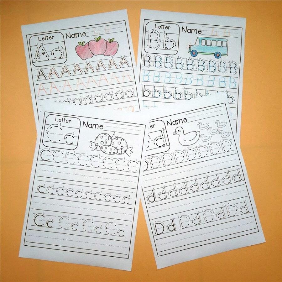 Alphabet Worksheets 26 Letters From-A-To-Z Practice Paper Preschool ...