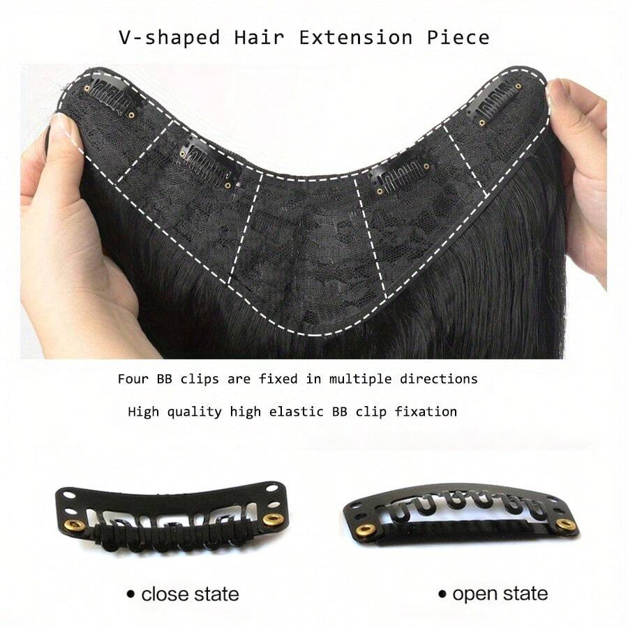 Large Chemical Fiber V-Shape Wave Style Hair Extension Clip In ...