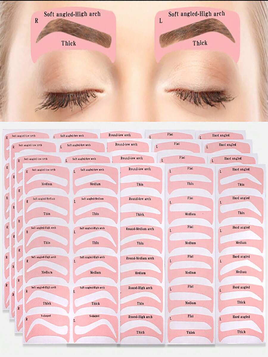 4pcs/set 24 Styles Eyebrow Stencil Set, Non-woven Fabric Eyebrow ...