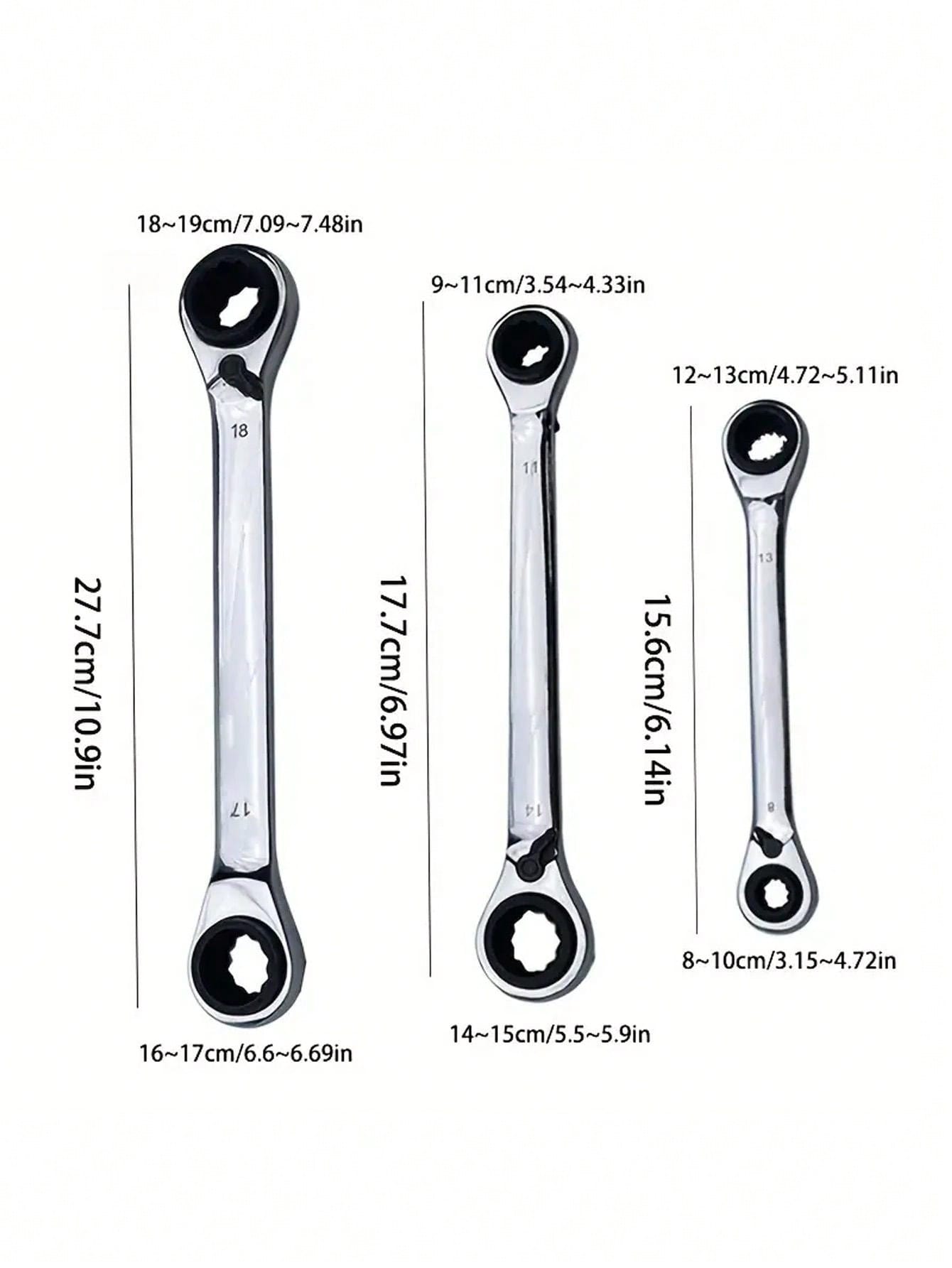 Double Head Reversible Ratchet Wrench Set Plum Quick Ratchet Wrench ...