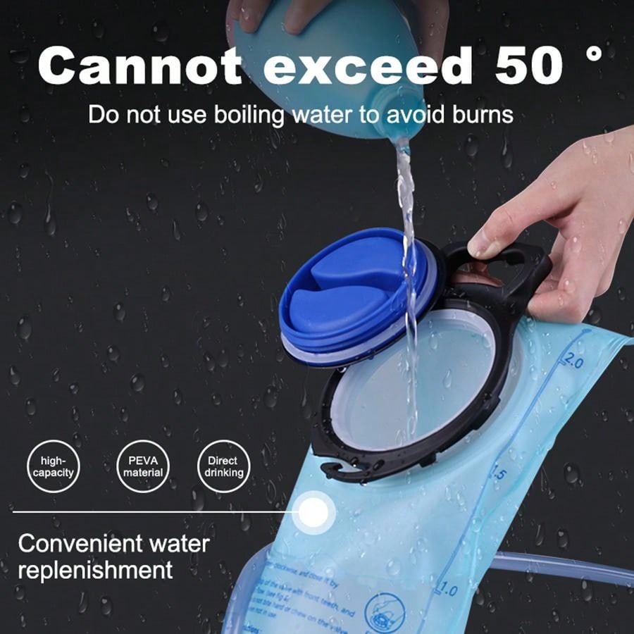 2 liter leak-proof hydration bag with opening and closing mechanism ...
