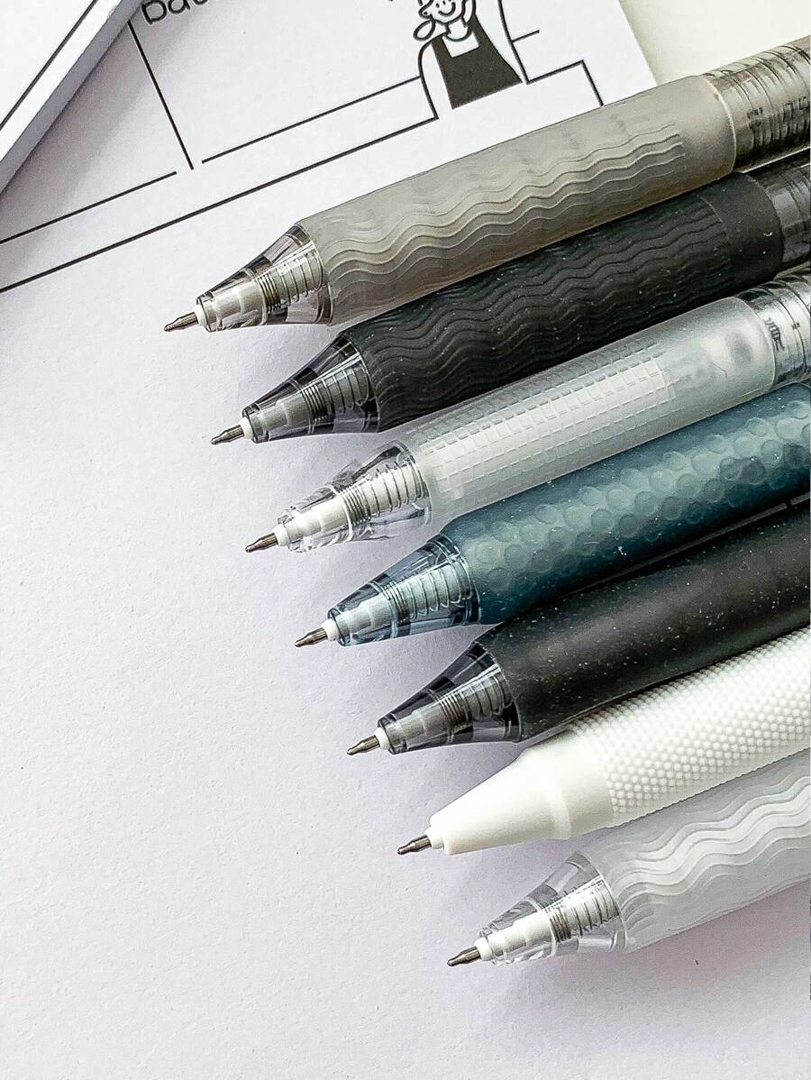 MOKA 5pcs High-end Retractable Ballpoint Pen, Blue Color, Transparent ...