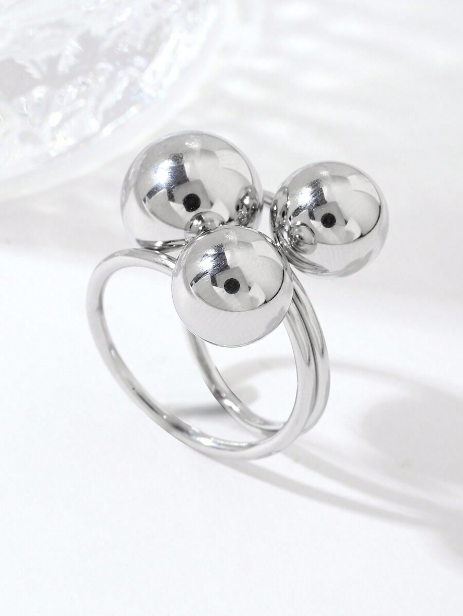 1pc Titanium Steel Ball Ring | SHEIN USA