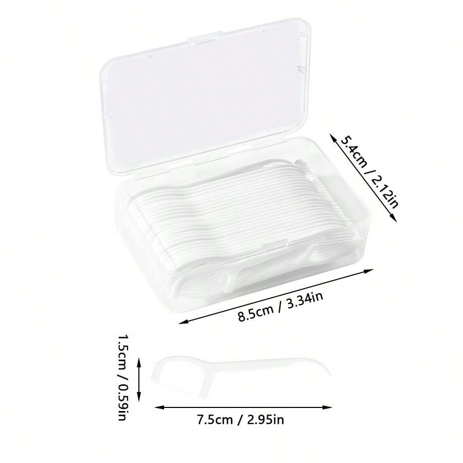 1box/50pcs Disposable Super Fine Dental Floss Picks, Plastic Toothpicks ...