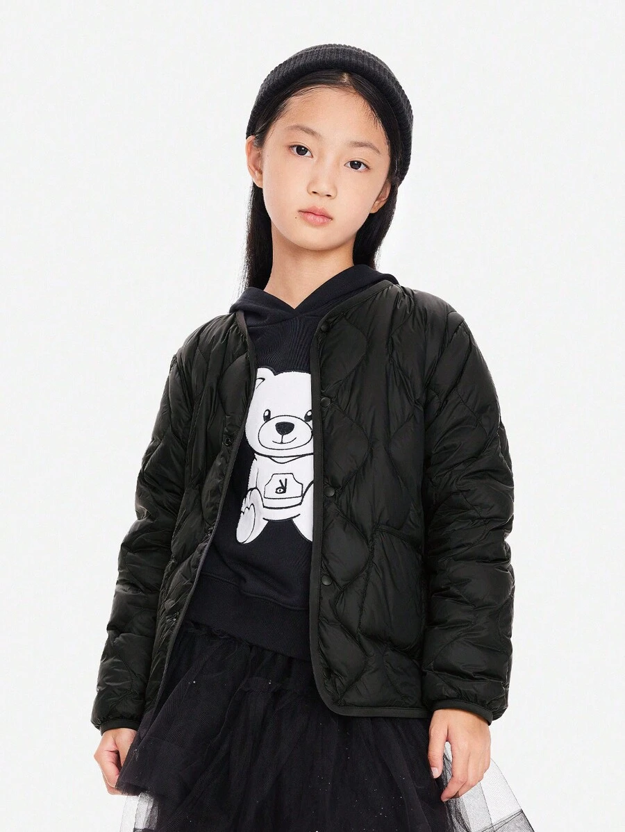 Annil เสื้อโค้ทสีดำขนาดเตี้ยหญิงวัยรุ่นอบอุ่น เอนกประสงค์ สำหรับใส่ใน ...