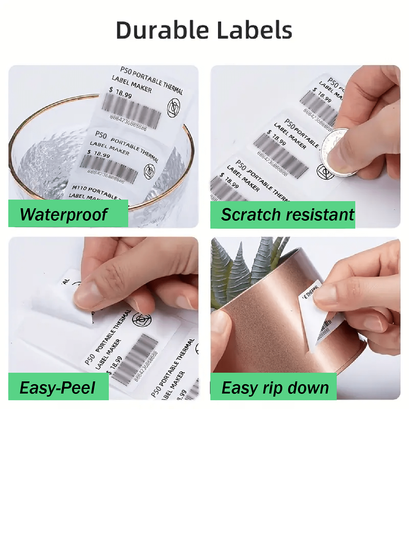 Marklife 50x30mm Direct Thermal Labels, Self-Adhesive Address Shipping ...