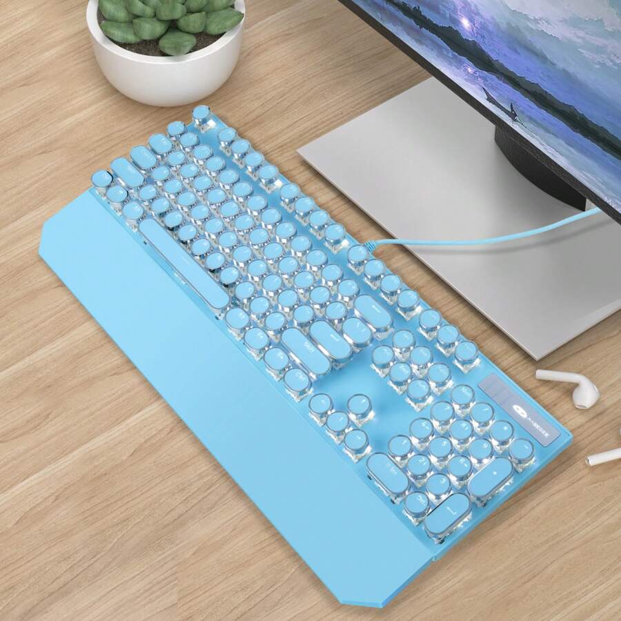 MageGee Typewriter Style Mechanical Gaming Keyboard with Removable ...