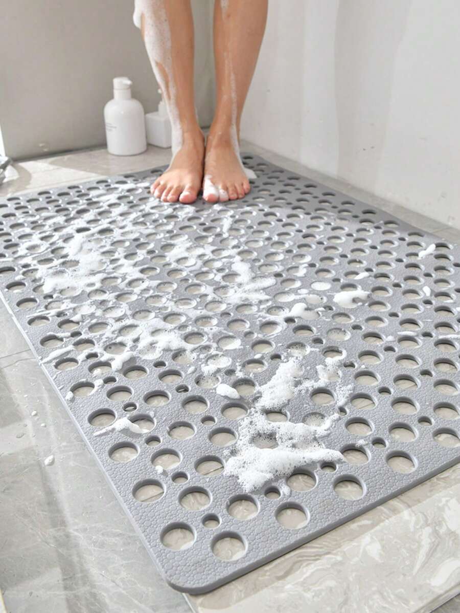 Bathtub Mat Non-Slip Rubber Shower with Drain Holes Suction Cups, Quick ...