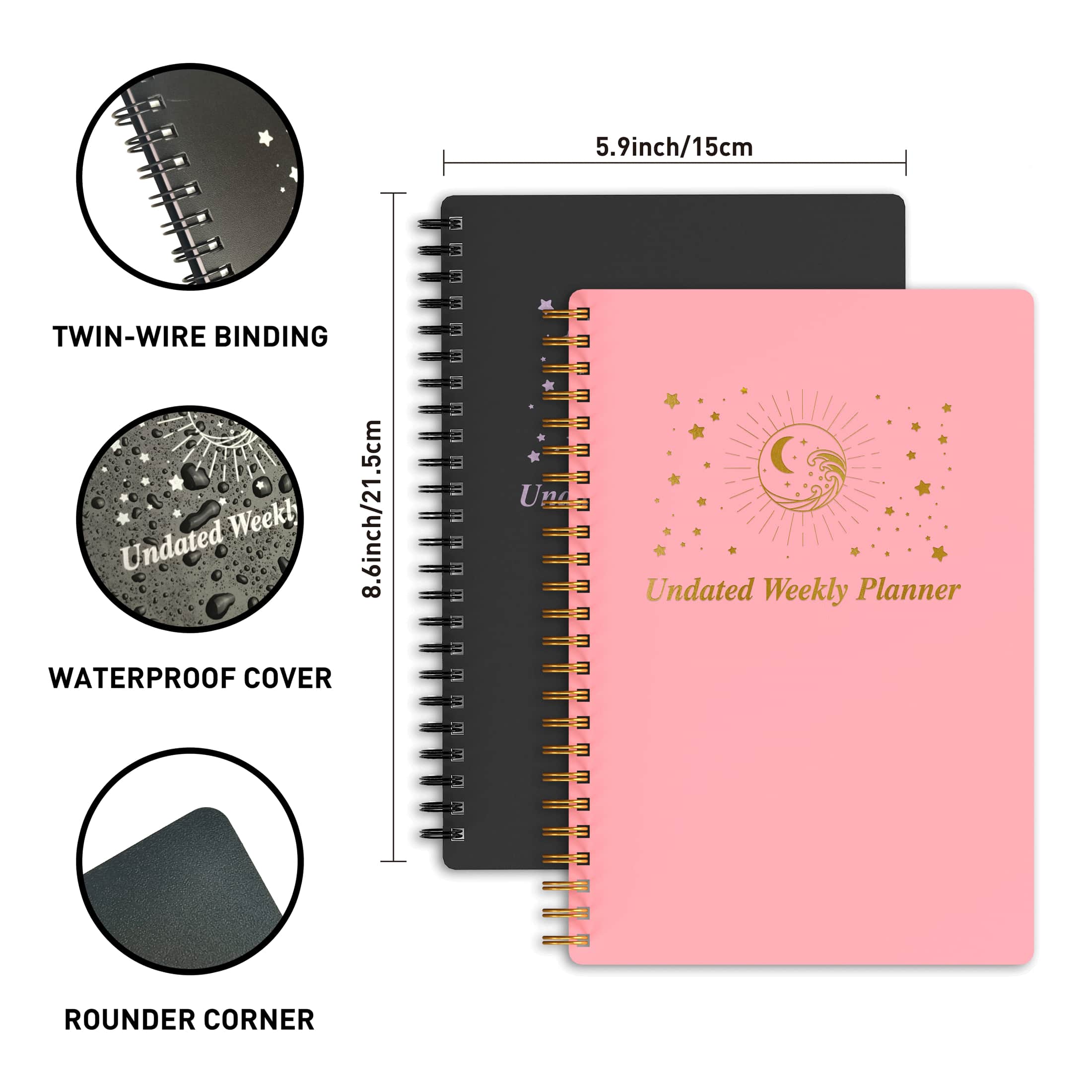 Undated Weekly Planner Notebook with To-Do List, Haibit Tracker ...