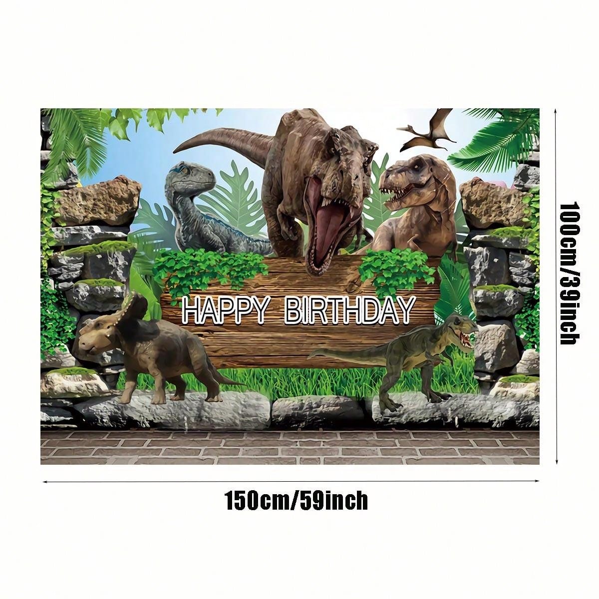 1pc 5x3ft Dinosaur Themed Happy Birthday Party Backdrop Background ...