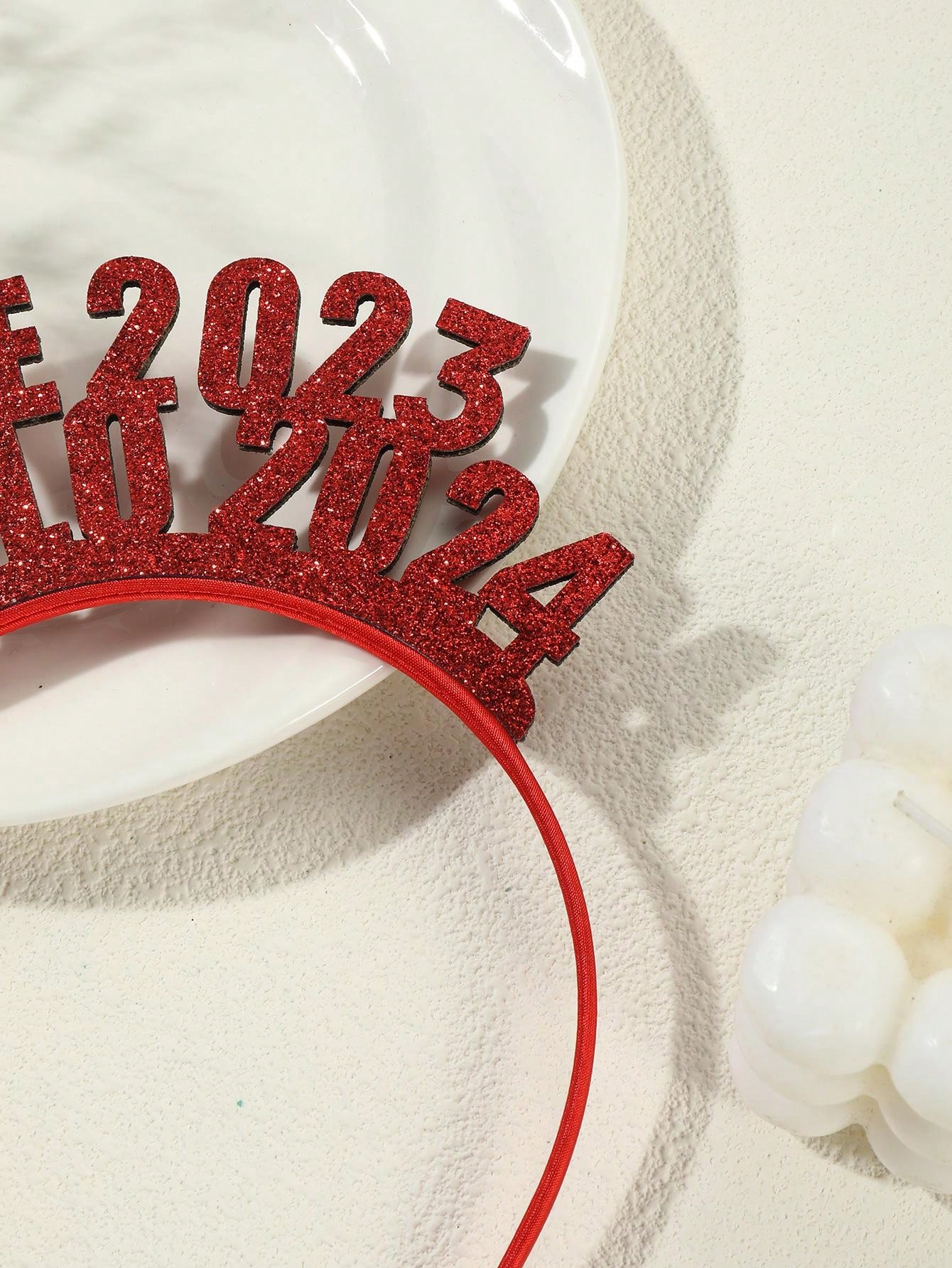 New Year Headband- Red Glitter Double-sided Letters Saying Goodbye To ...