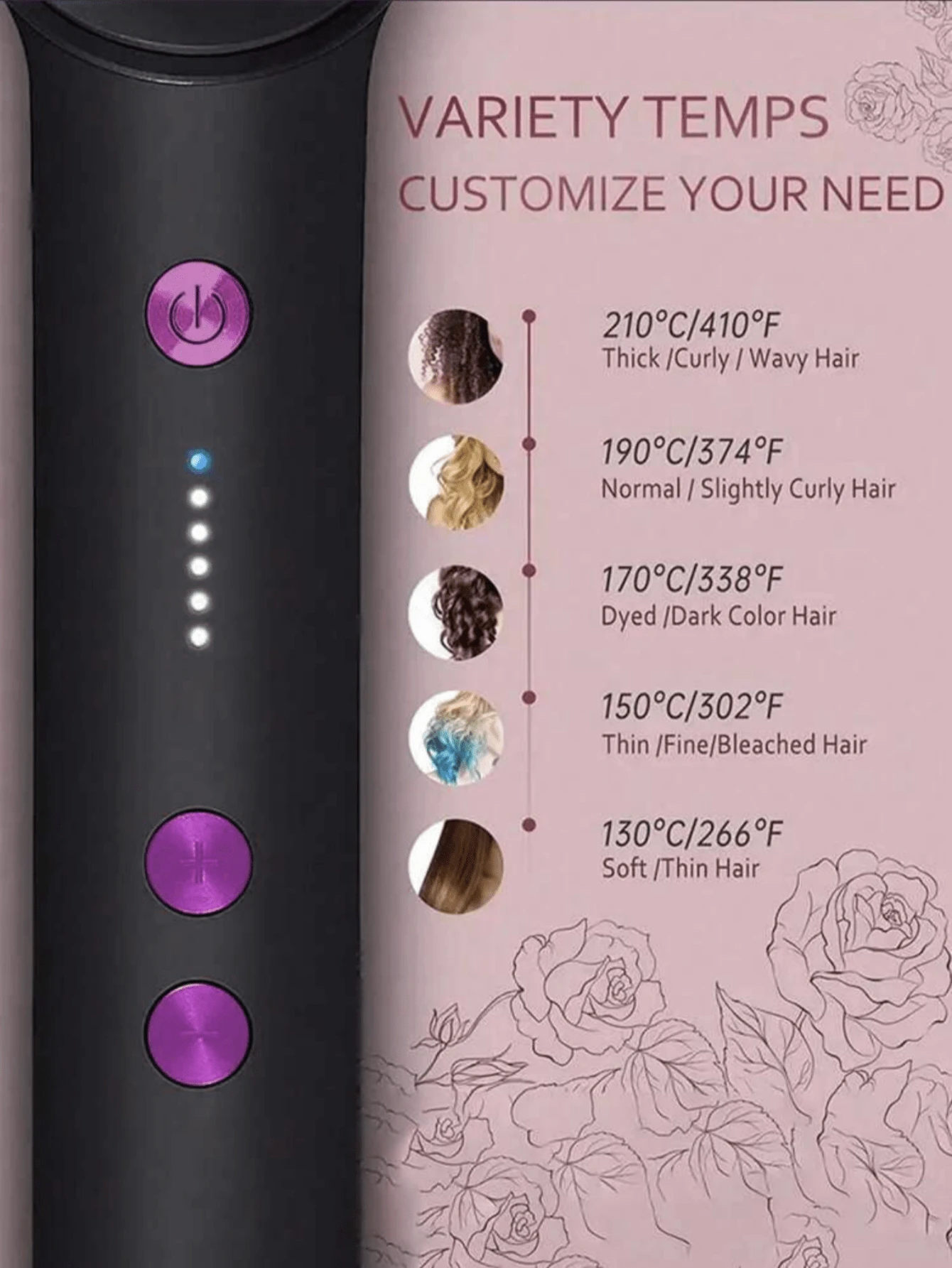 Hair Straightener Comb Brush 2-in-1 Electric Straight Hair Curling ...